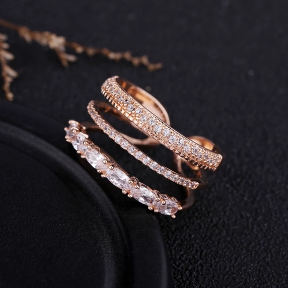 Jewelry | New Rose Gold Triple Stackable Adjustable Ring | Poshmark